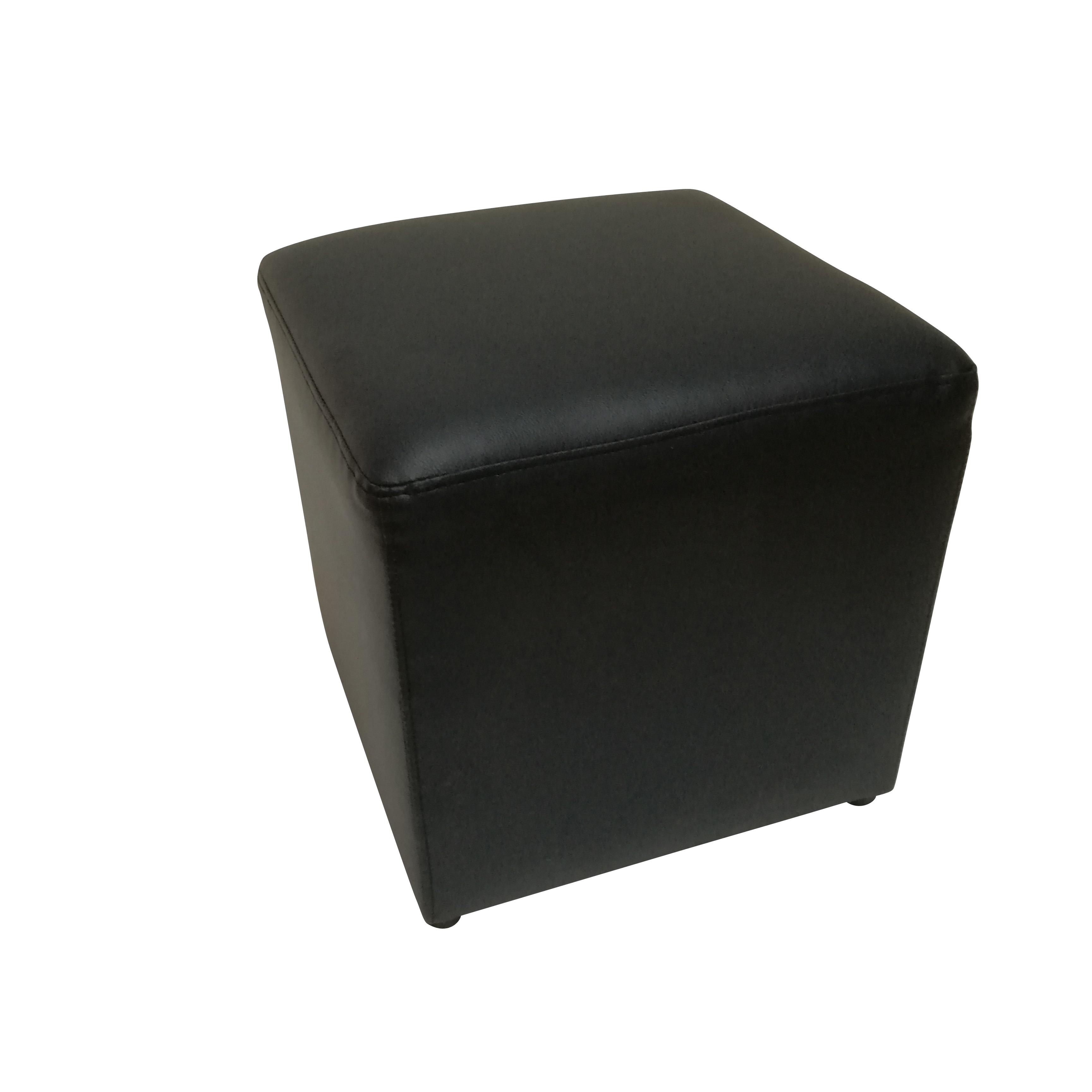 Pouf lounge simili cuir noir 40 x 40 x 40 cm - 1001 Fêtes